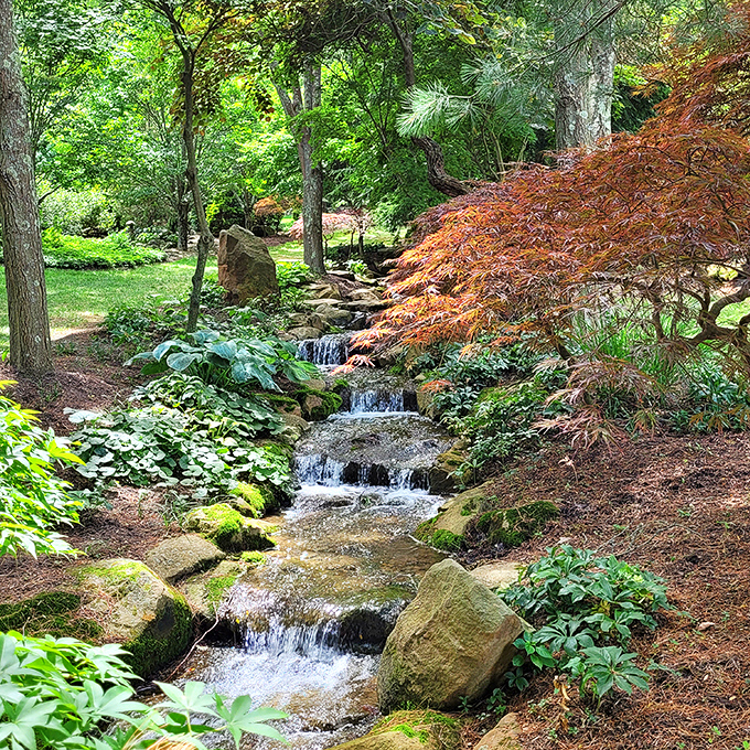 This cascading garden stream might convince you that you've stumbled into a secret corner of Kyoto rather than rural Ohio.