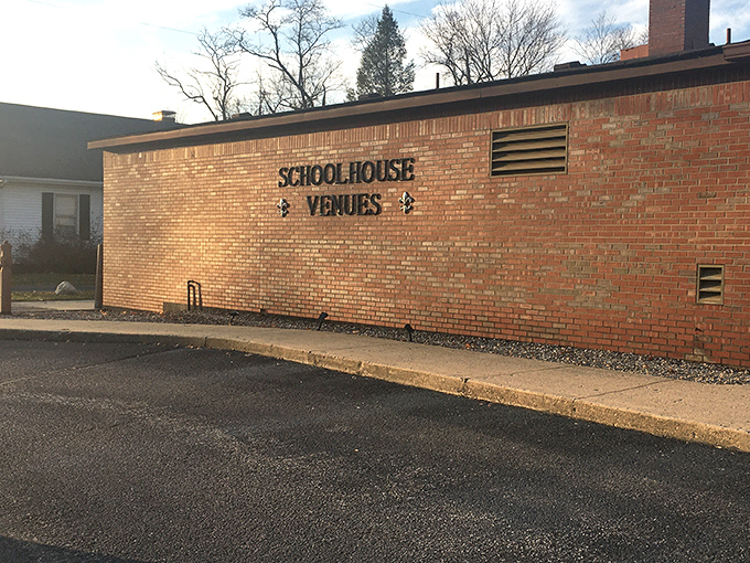 The Schoolhouse Venues building stands as a brick-and-mortar reminder that education never goes out of style, even when repurposed.