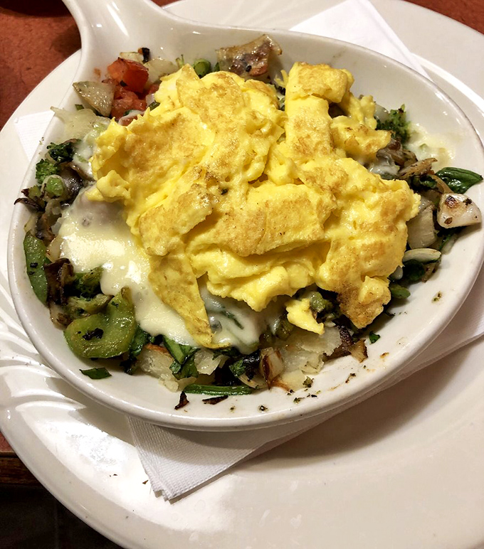 This veggie skillet isn't just breakfast&mdash;it's a garden party where eggs are the guests of honor.