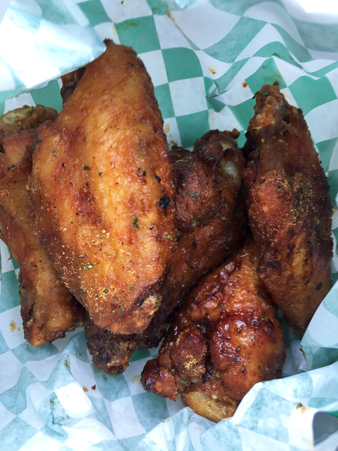 These wings have clearly been introduced to fire twice&mdash;smoked then fried&mdash;creating a flavor marriage that would make cupid jealous. 