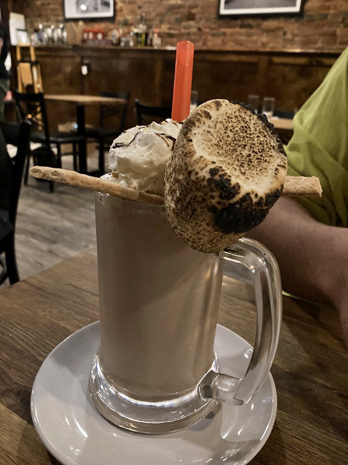 Not just a shake&mdash;a tableside campfire experience complete with toasted marshmallow hat and graham cracker accessories.
