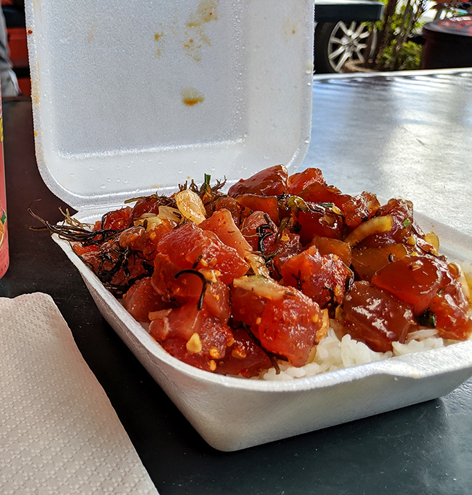 Ruby red cubes of fresh ahi nestled on a bed of rice &ndash; this is Hawaii's soul food. Each glistening piece promises an ocean of flavor in every bite.