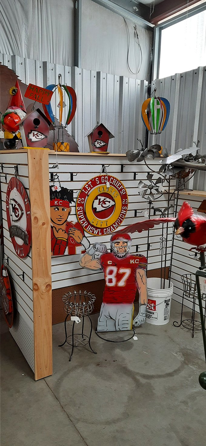 Chiefs Kingdom represented in full force! These fan-made tributes would make any Kansas City devotee's man cave or garden instantly championship-worthy.
