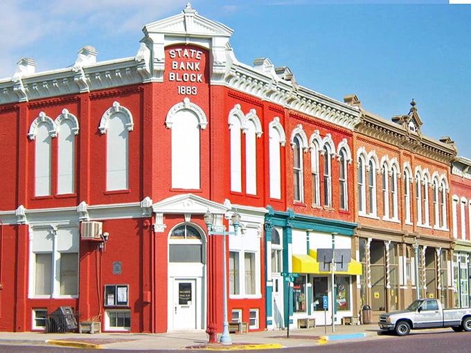 The magnificent State Bank Block stands as Red Cloud's architectural crown jewel. That ornate cornice work isn't showing off&mdash;it's just how they built things when craftsmanship mattered.