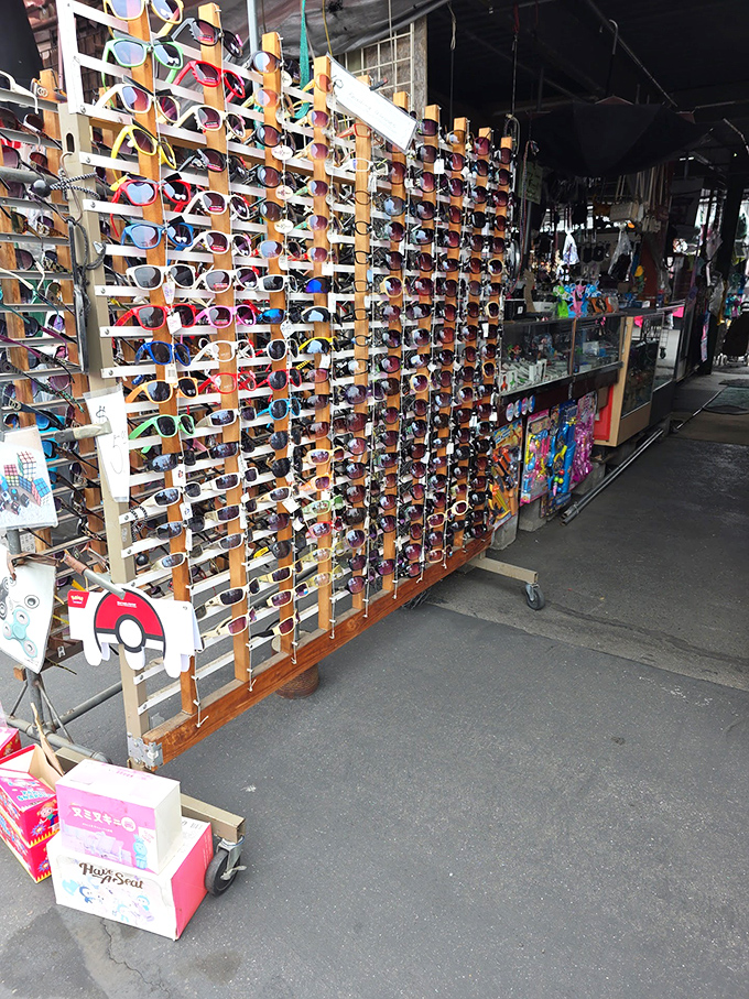 Sunglasses as far as the eye can see—which is pretty far when you're wearing the right pair. Fashion meets function in this dazzling display.