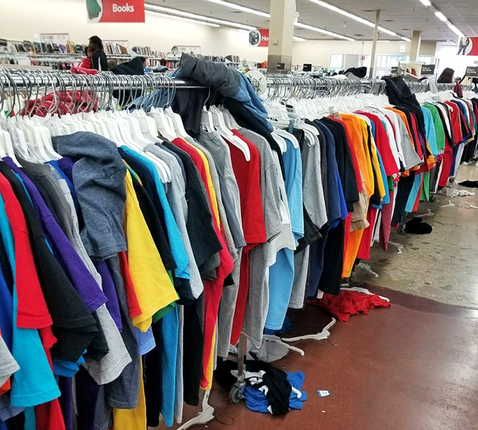 A rainbow of possibilities hangs in perfect chromatic order &ndash; yesterday's fashion finds becoming tomorrow's vintage statement pieces.