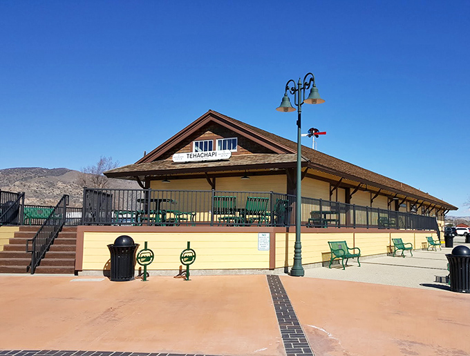 The historic Tehachapi Depot has been welcoming visitors since trains first conquered these mountains, now serving as a museum of local lore.