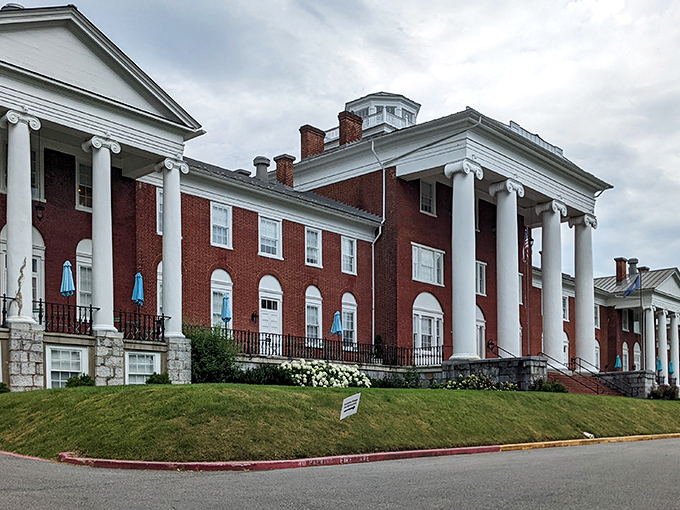 The Blackburn Inn stands as regal as a Southern gentleman in a seersucker suit, its white columns and red brick exuding timeless elegance.