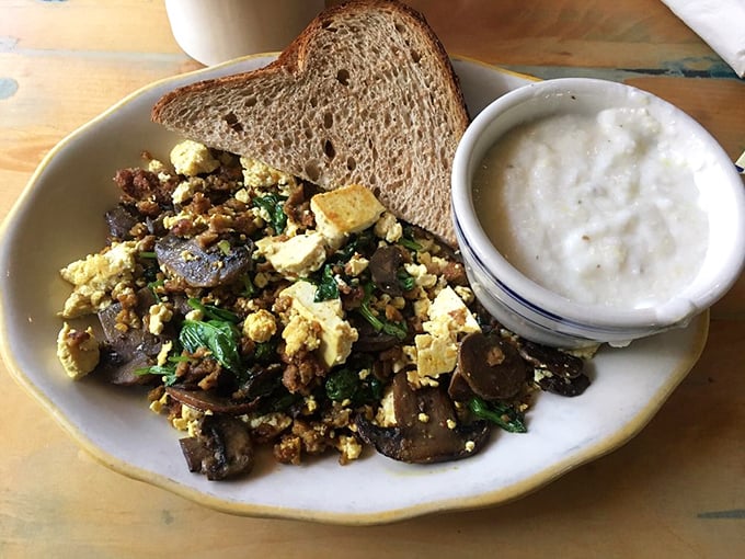 This isn't just tofu pretending to be something else&mdash;it's tofu living its best life with mushrooms, greens, and seasonings that would make any egg jealous.