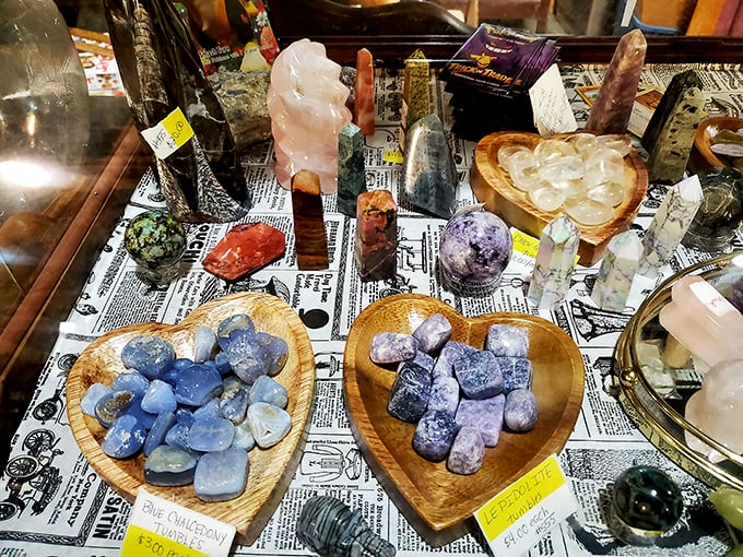 Nature's jewelry box spilled open! These heart-shaped displays of crystals prove Mother Earth was the original artist with an eye for color.