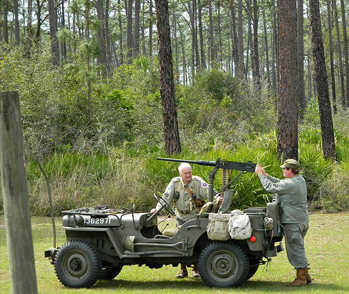 History comes alive during reenactments, where vintage military jeeps remind us that understanding our past doesn't have to feel like homework.