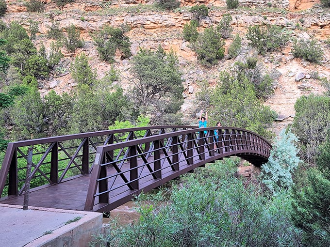 That footbridge connects you to canyon views that'll make your daily commute feel like a distant bad dream.