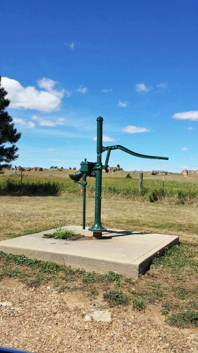 Even in this remote wilderness, someone thoughtfully installed this vintage hand pump&mdash;civilization's tenuous connection to the untamed.