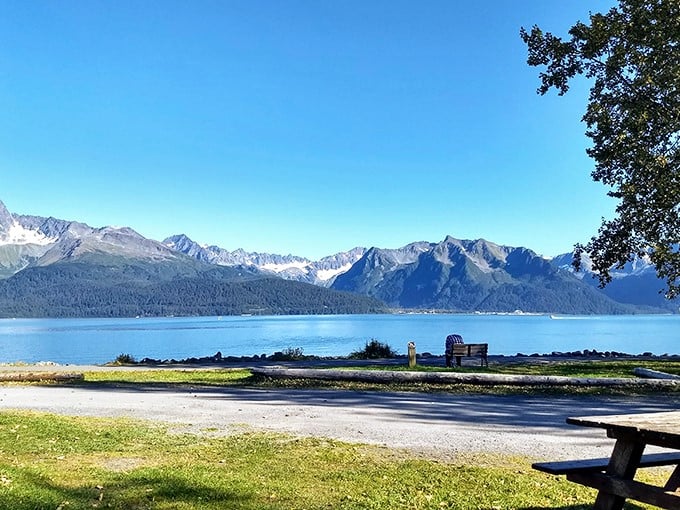 Mother Nature showing off again at Resurrection Bay, where the water's so blue it looks like it's been Photoshopped by an enthusiastic intern.