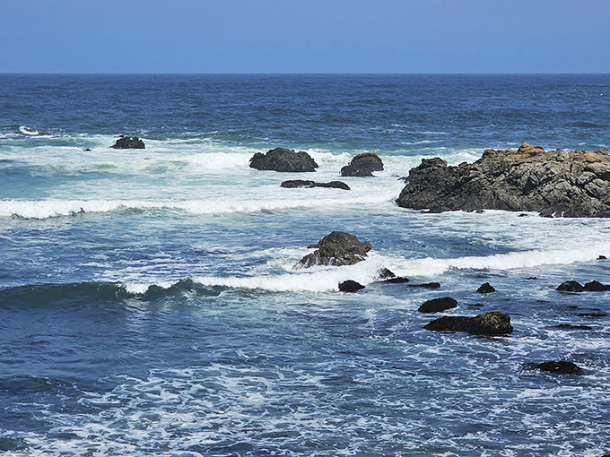 The Pacific's perpetual performance art. These waves have been crashing against these rocks since before Netflix asked if you're still watching.