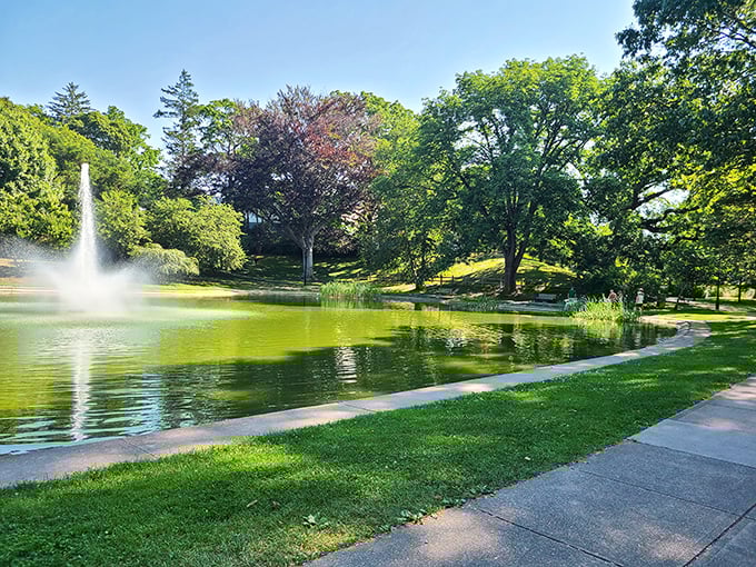 Wilcox Park's serene pond and fountain create nature's own meditation app &ndash; no subscription required, just bring your own bench and thoughts.