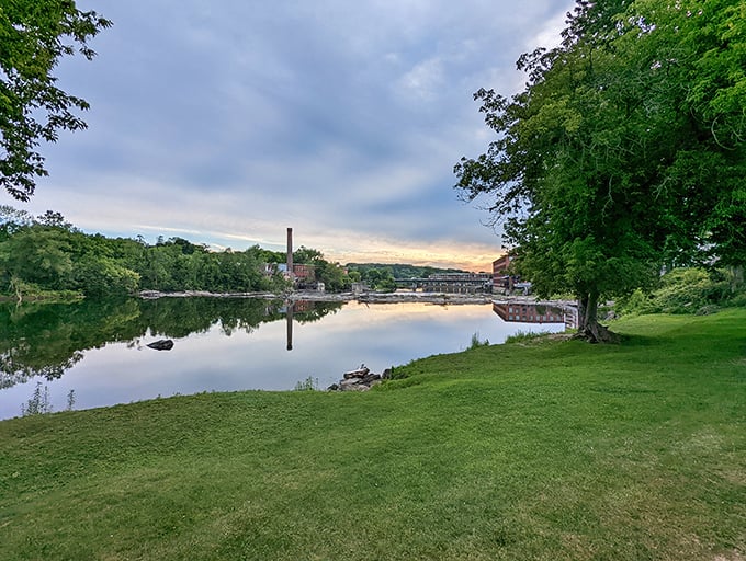 The Winooski River reflects sunset skies like nature's own Instagram filter, no editing required for this beauty. 