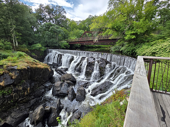 Yantic Falls cascades through Norwich like nature's own symphony, no tickets or dress code required.
