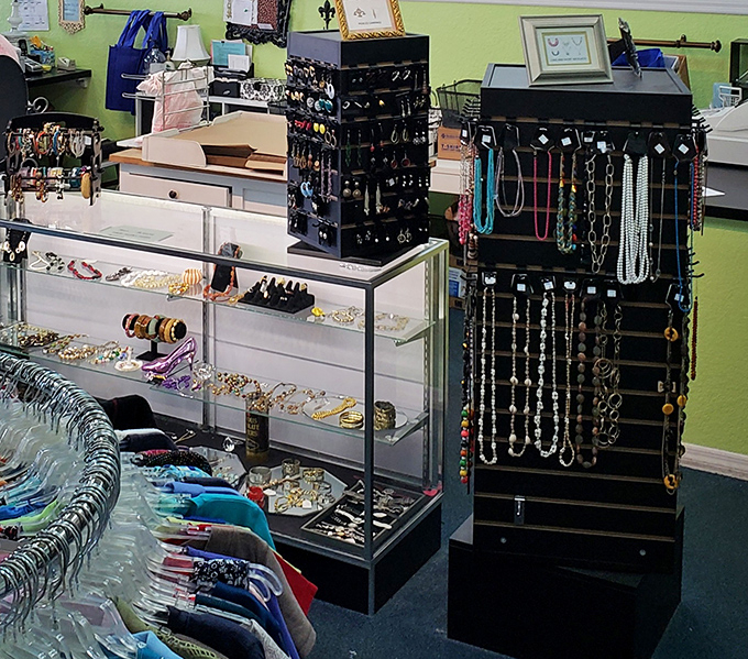 The jewelry counter gleams with potential heirlooms and costume pieces alike&mdash;proof that someone's "I'll never wear this" becomes another's "Where did you find that?!"