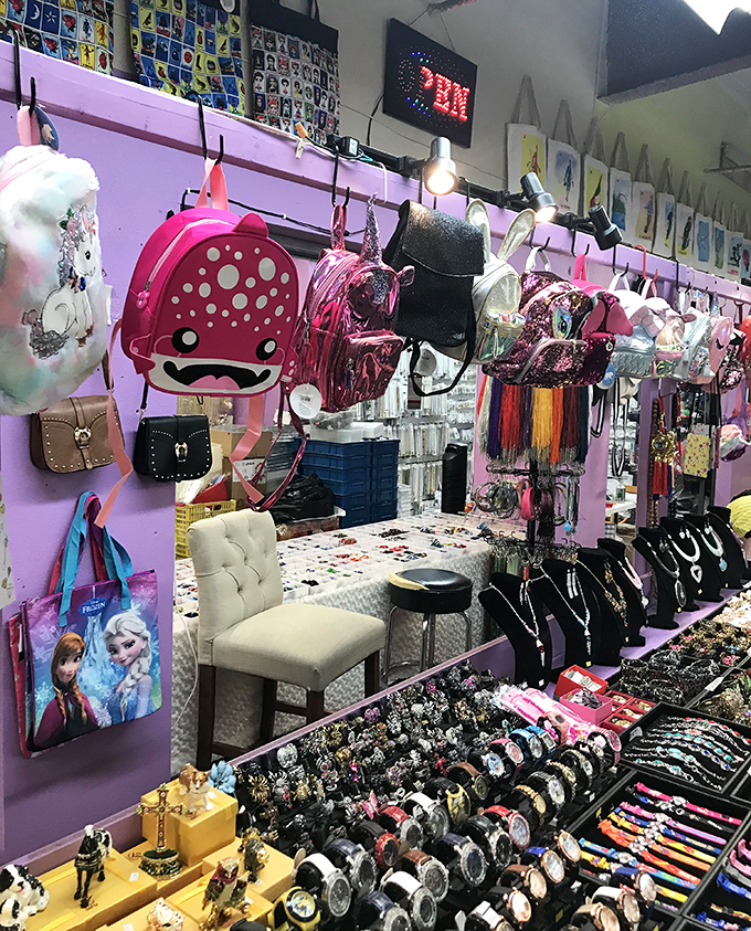 This purple-walled accessories paradise proves that adding sparkle to your life doesn't require emptying your wallet.