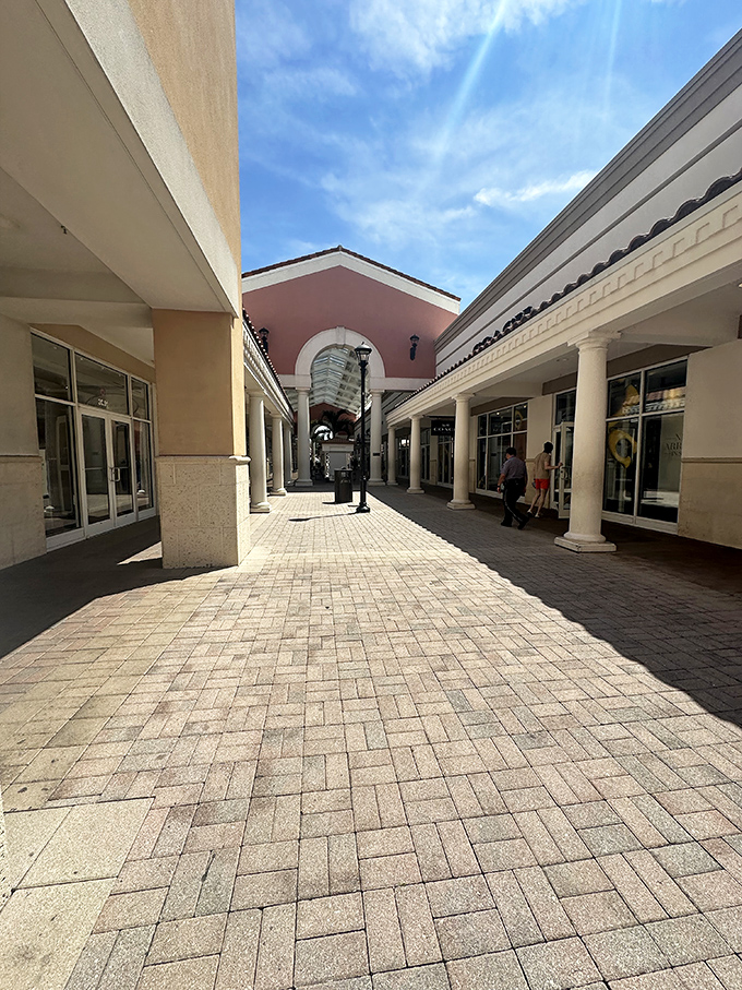 Strolling these brick-paved corridors feels like wandering through a European village&mdash;if that village were obsessed with last season's designer collections.