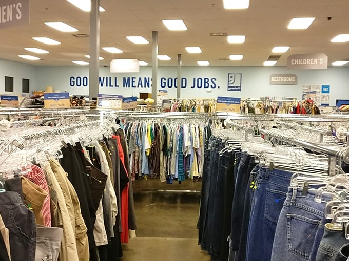 "Goodwill means good jobs" isn't just a slogan—it's the mission behind every meticulously organized clothing rack in this community cornerstone.