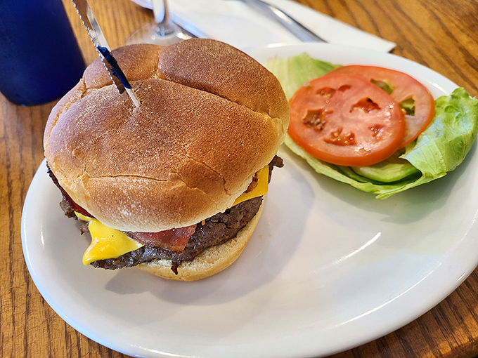 This isn't just a burger; it's a masterclass in American comfort food engineering. The cheese-to-meat ratio achieves perfect harmony.