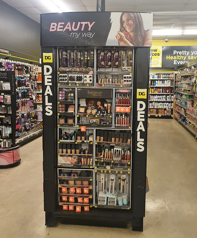 "Beauty my way" indeed! This makeup display proves glamour doesn't require a second mortgage&mdash;just smart shopping and a dash of Dollar General savvy.