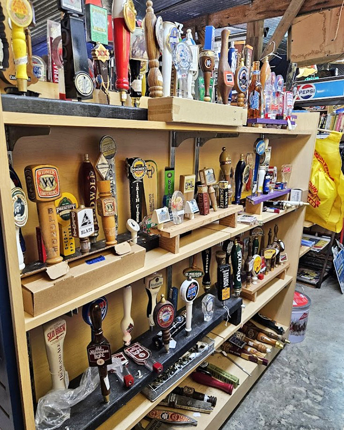 Beer tap heaven for the home bar enthusiast. From Abita to Dixie, these vintage pulls tell stories of Louisiana's brewing history.