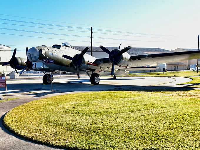 This vintage bomber stands as a testament to an era when "going viral" meant catching something on a long flight.