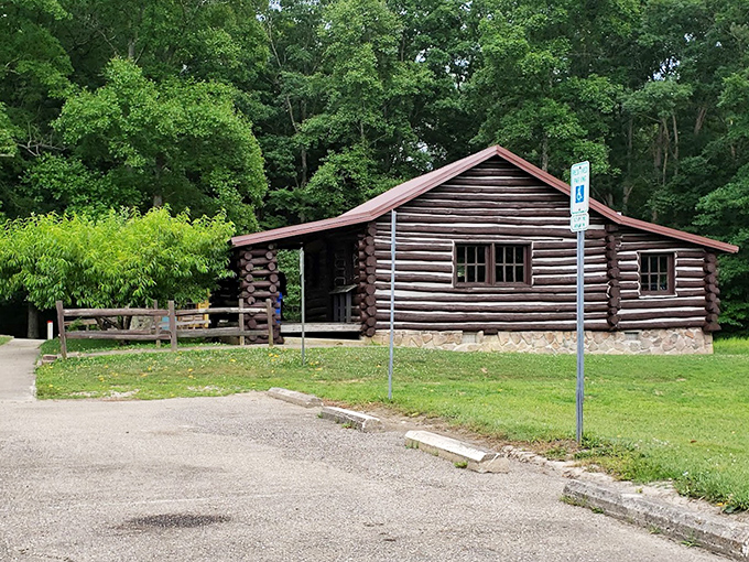 This rustic log cabin looks like it was plucked straight from a "How to Escape Modern Life" catalog. Lincoln would approve.