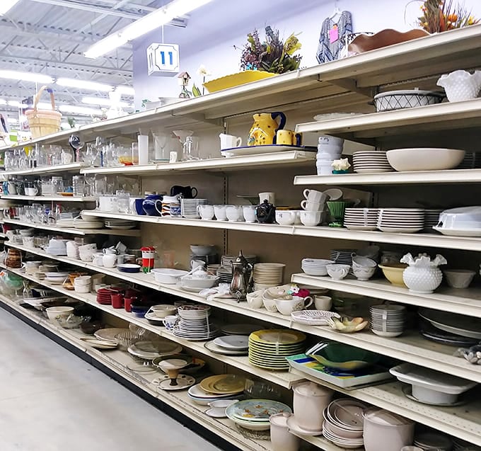 Grandma's china meets quirky mugs from forgotten corporate retreats. Every dish tells a story&mdash;some more interesting than others.