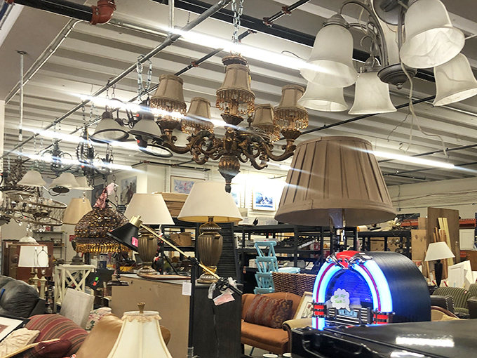 Chandeliers hanging like jewelry in Liberace's closet, waiting to add sparkle to your dining room.