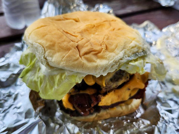 This isn't just a cheeseburger; it's edible proof that happiness can be found between two buns.