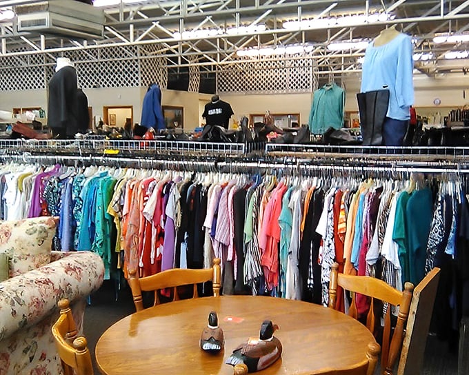 Rainbow rails of potential &ndash; where your next favorite outfit is hiding between someone else's fashion history.