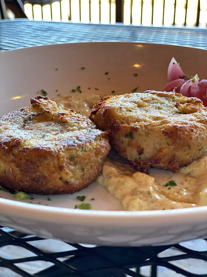 These crab cakes contain so much actual crab meat, they seem to defy the laws of physics and binding agents.