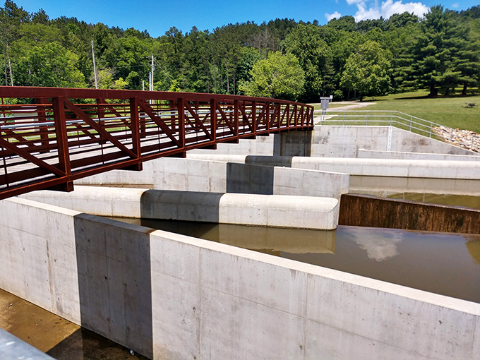 Engineering meets nature at this spillway bridge &ndash; proof that even practical structures can find beauty in the middle of nowhere.
