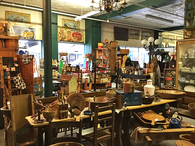 Organized chaos or chaotic organization? This booth looks like what would happen if your grandparents' attic decided to host a reunion party.