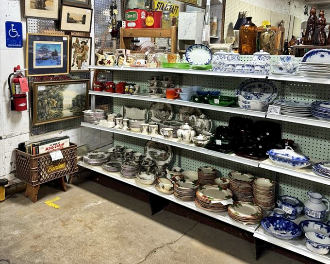 Dish heaven for collectors &ndash; where complete sets of Blue Willow wait patiently to host your next dinner party or period drama recreation.