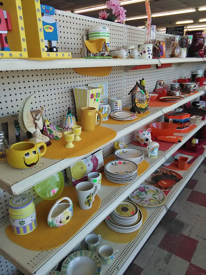 Cheerful yellows and whimsical designs transform ordinary kitchenware into extraordinary finds for budget-conscious home chefs.