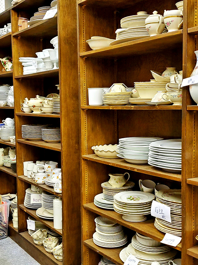 Dish paradise! Enough vintage patterns to serve a dinner party for the entire cast of "Downton Abbey" with plenty left for seconds.
