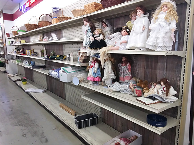 Porcelain princesses await adoption in this eerie yet enchanting display of collectible dolls &ndash; childhood nostalgia with a dash of "Twilight Zone" charm.