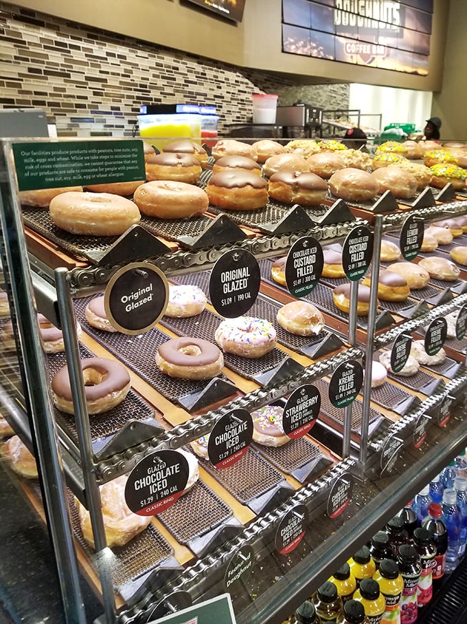 Sweet temptation in glazed form! These donuts aren't just breakfast—they're the fuel that powers serious shopping marathons.