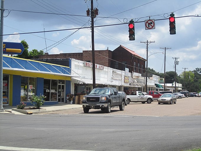 Downtown's intersection captures small-town America in a single frame&mdash;where traffic lights are merely suggestions and everyone knows which businesses are actually open.