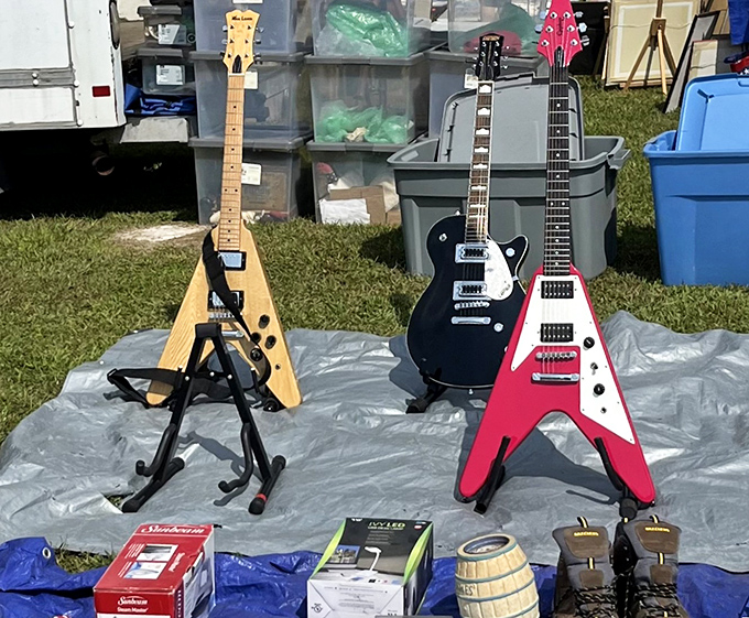 Rock star dreams for sale! These electric guitars aren't just instruments; they're time machines to garage band glory days and teenage bedroom air guitar solos.