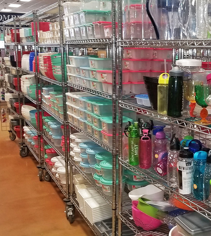 Food storage paradise! Enough Tupperware to contain every gumbo, jambalaya, and leftover crawfish boil in Louisiana – lids included, if you're lucky.