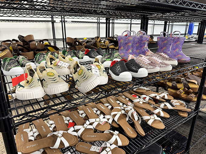 Cinderella had one fairy godmother; you have an entire shoe department where glass slippers come in every size and style.