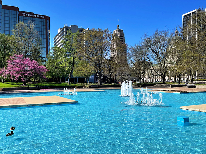 This downtown fountain plaza offers a refreshing urban oasis where locals gather to cool off &ndash; nature's air conditioning with a side of people-watching.