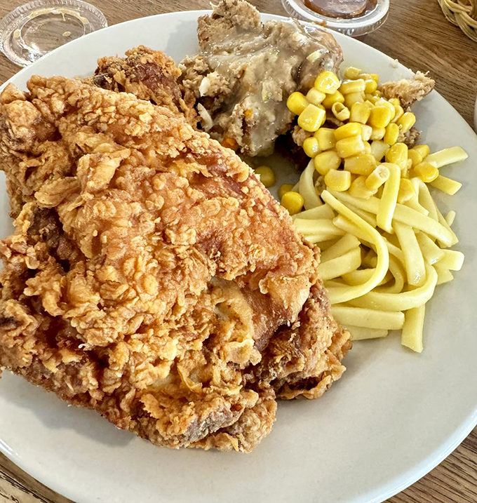 Golden-brown perfection that makes you understand why people cross county lines for chicken. This isn't just dinner&mdash;it's a religious experience.