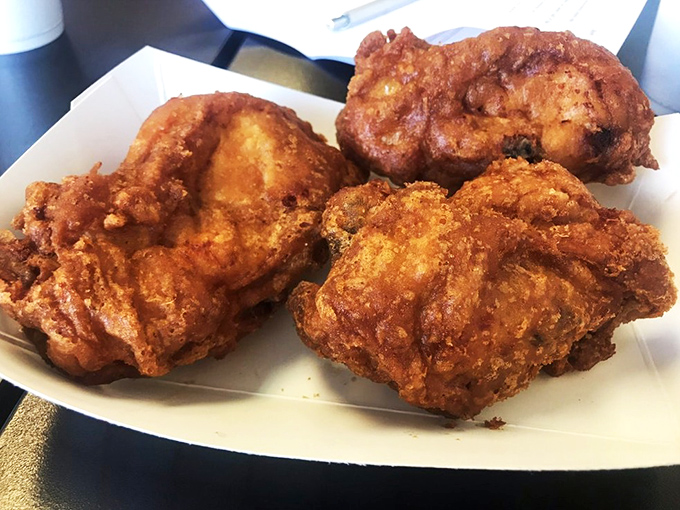 Golden-brown perfection that makes you question every other fried chicken you've ever eaten. That crust deserves its own fan club.